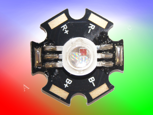 Avonec - 3W High Power LED auf Starplatine RGB ( 3 x 1W) 6 pin